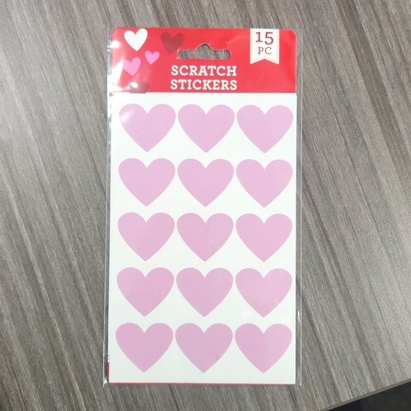 Office | 15 Pc Scratch Off Heart Stickers Pink | Poshmark